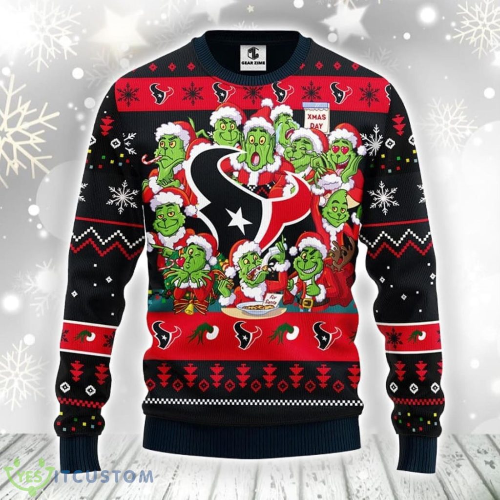 Houston Texans 12 Grinch Xmas Day Christmas Ugly Sweater Xmas Holidays ...