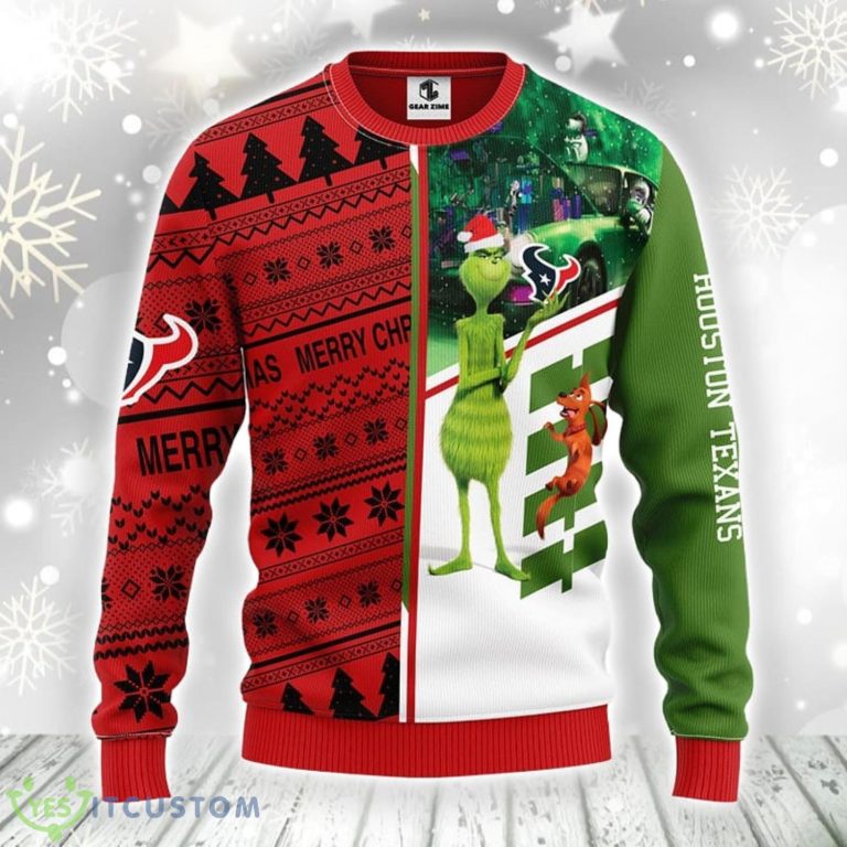 Houston Texans Grinch & Scooby-Doo Ugly Christmas Sweater For Sport ...