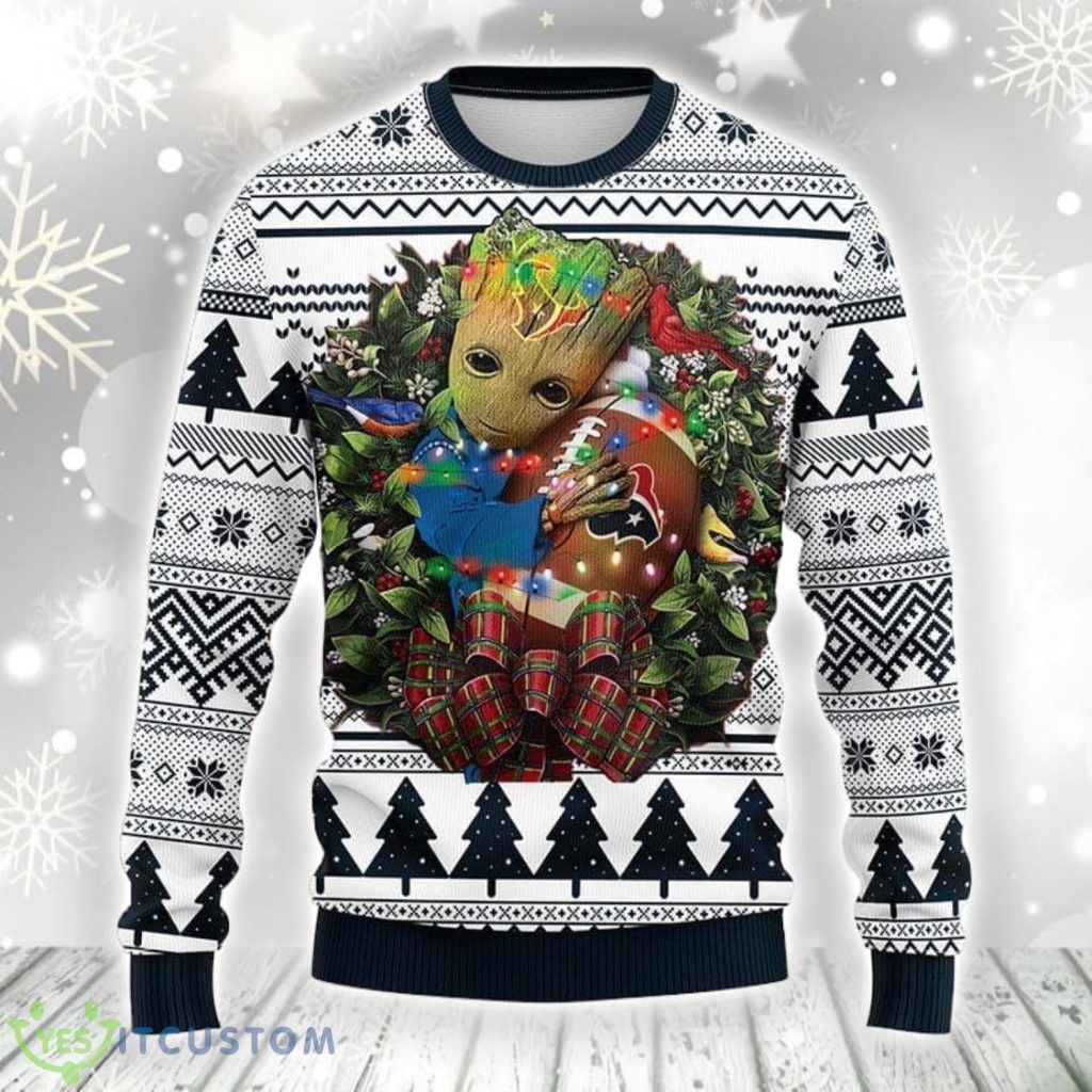 Houston Texans Groot Hug Christmas Ugly Sweater Xmas Holidays Gift For ...
