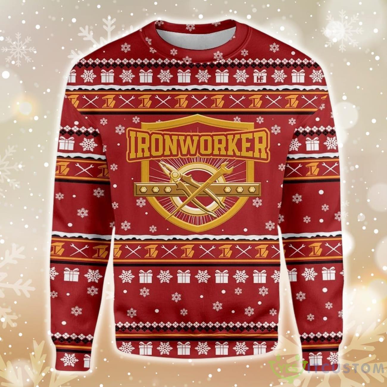 Ironworker Merry Christmas AOP Sweater - YesItCustom