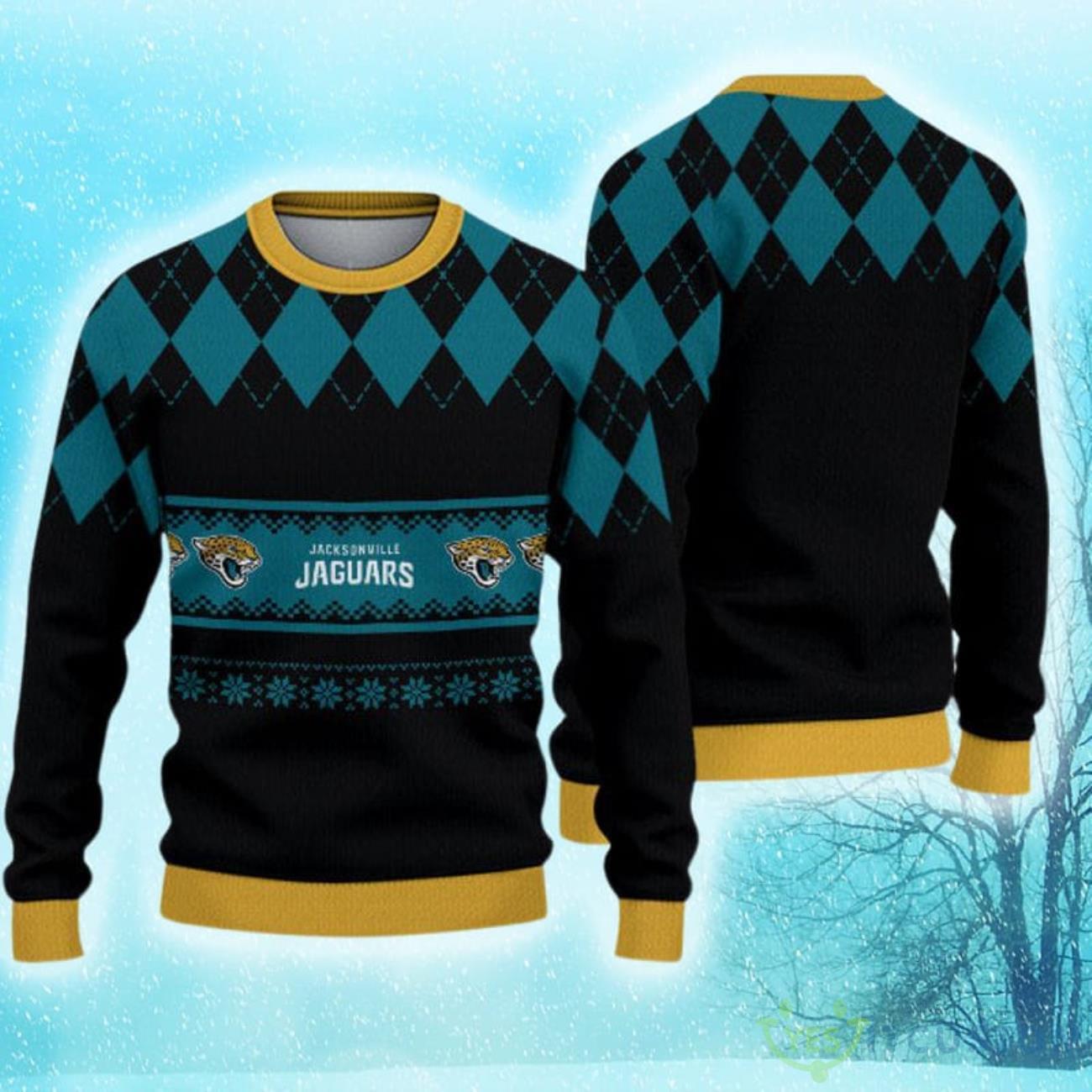 Jacksonville Jaguars Christmas Caro Pattern Limited Edition Ugly ...