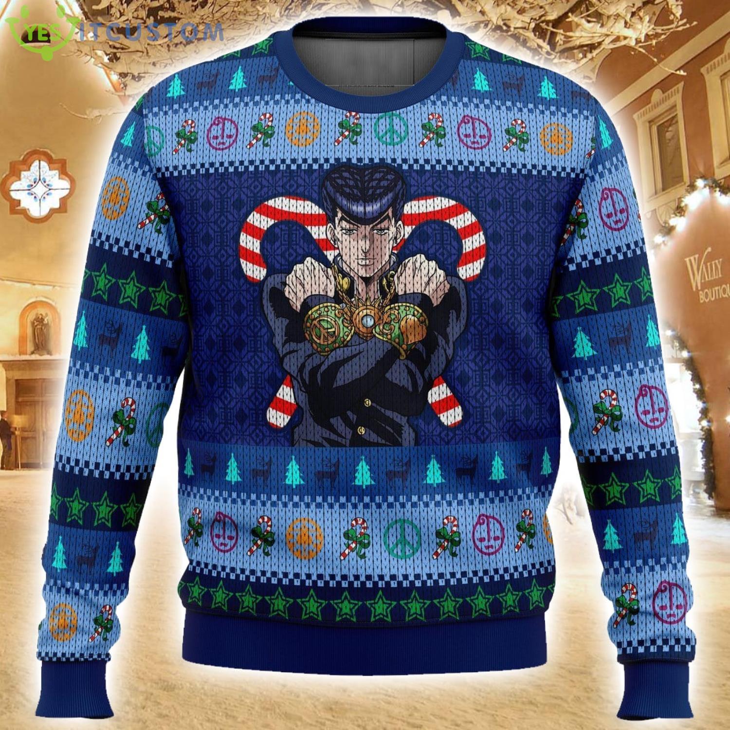 Josuke Higashikata Jojo’s Bizarre Adventure Ugly Christmas Sweater Best ...