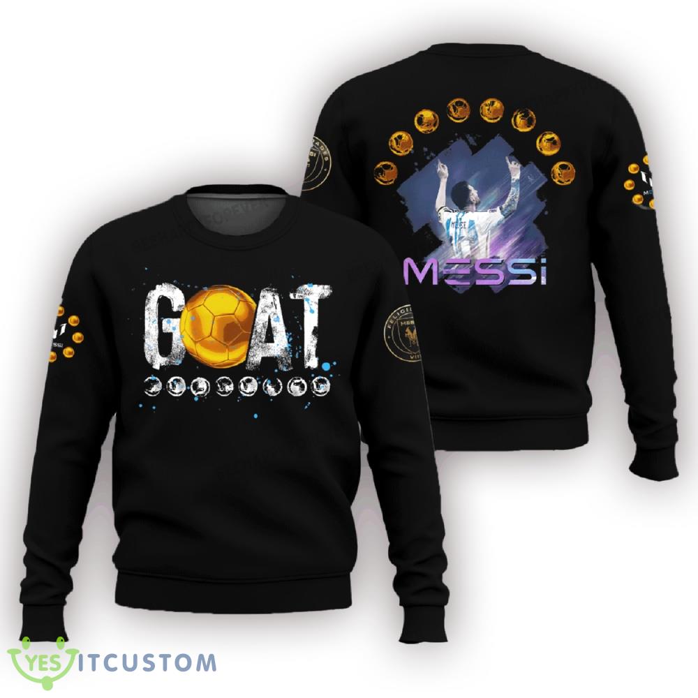 Lionel Messi Eight Golden Galls 2023 Black Fashion Ugly Christmas ...