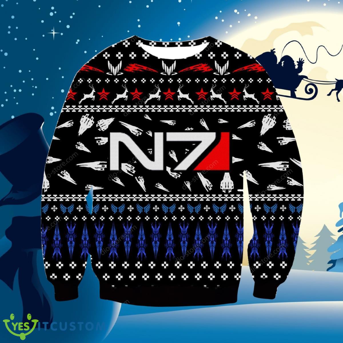 Mass Effect N7 Knitting Pattern 3D Print Ugly Christmas Sweater Style ...