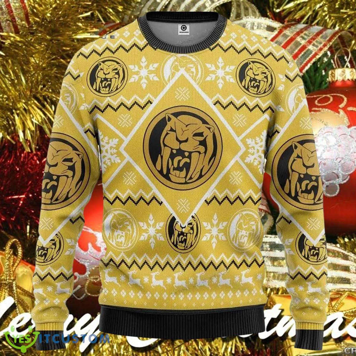 Mighty Morphin Power Ranger Yellow Ugly Christmas Sweater Impressive ...