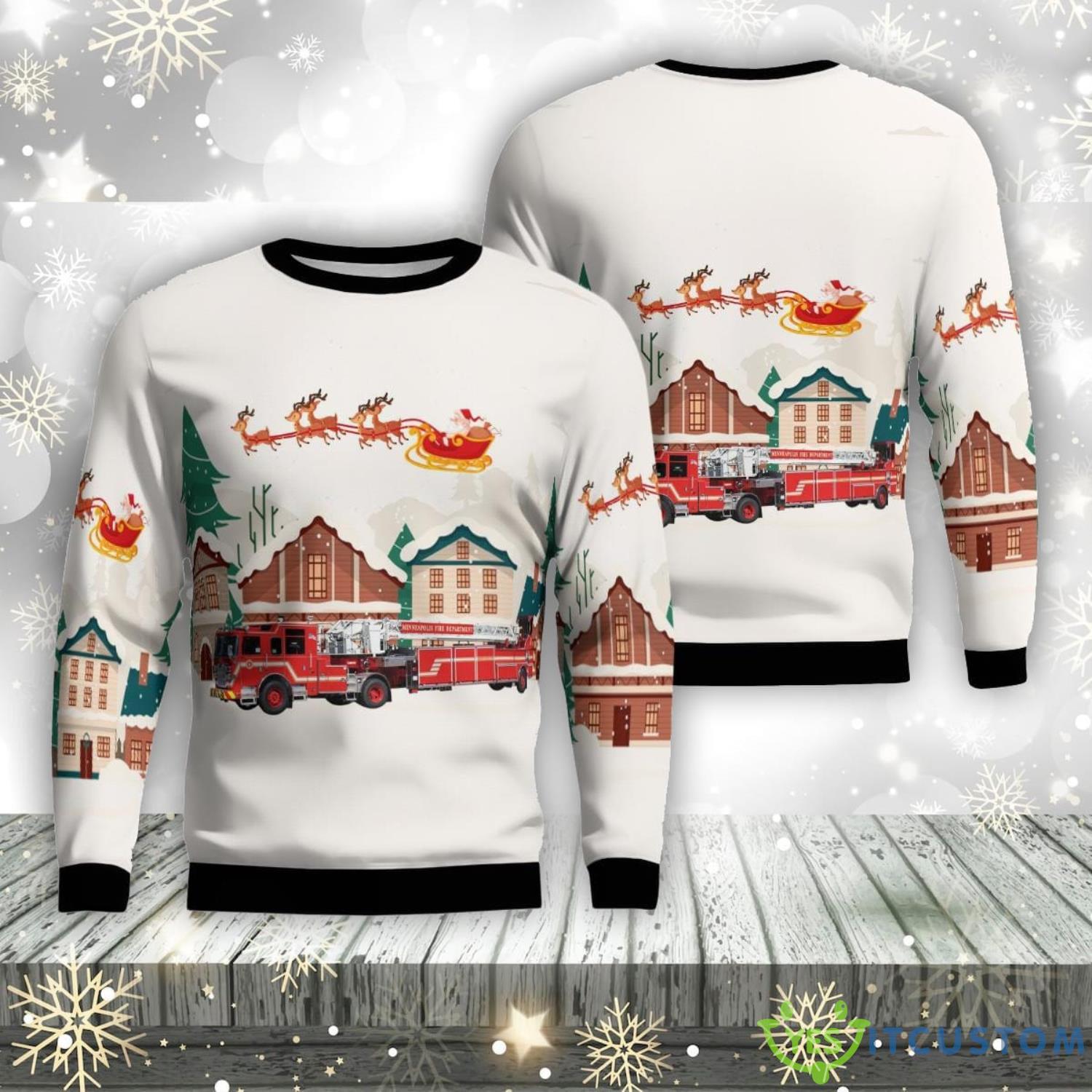 Minneapolis Fire Department AOP Ugly Sweater Christmas Season Gift ...