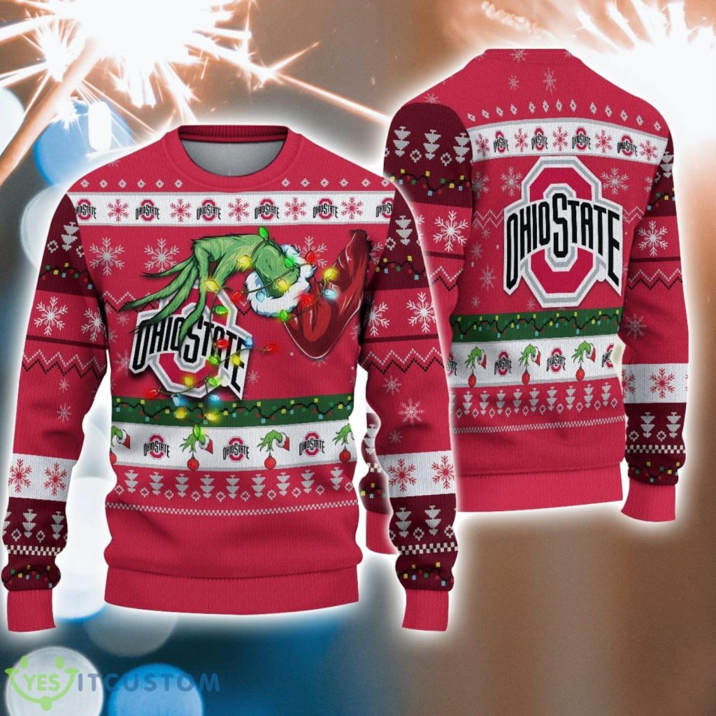 Ohio State Buckeyes NCAA Grinch Hand Funny Christmas Gift Ugly ...