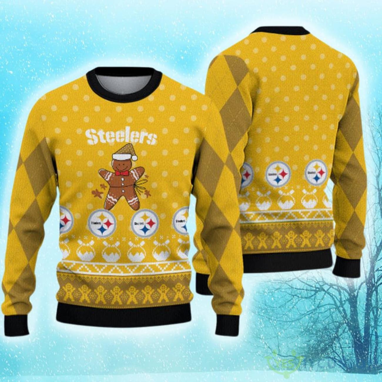 Pittsburgh Steelers Christmas Gingerbread Man Limited Edition Ugly ...