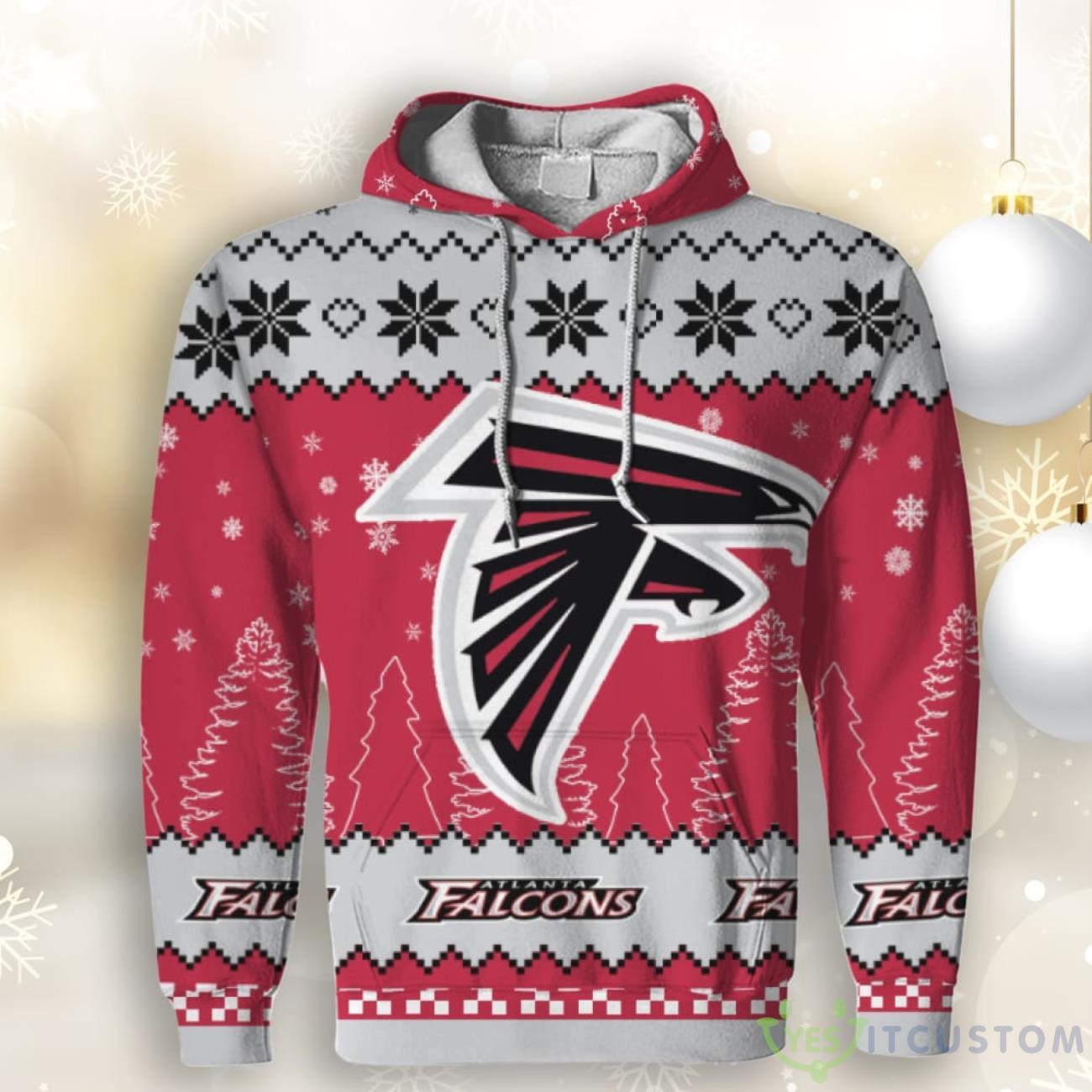 Snow Team Logo Atlanta Falcons 3D Unisex Christmas Hoodie Hot Trend For ...