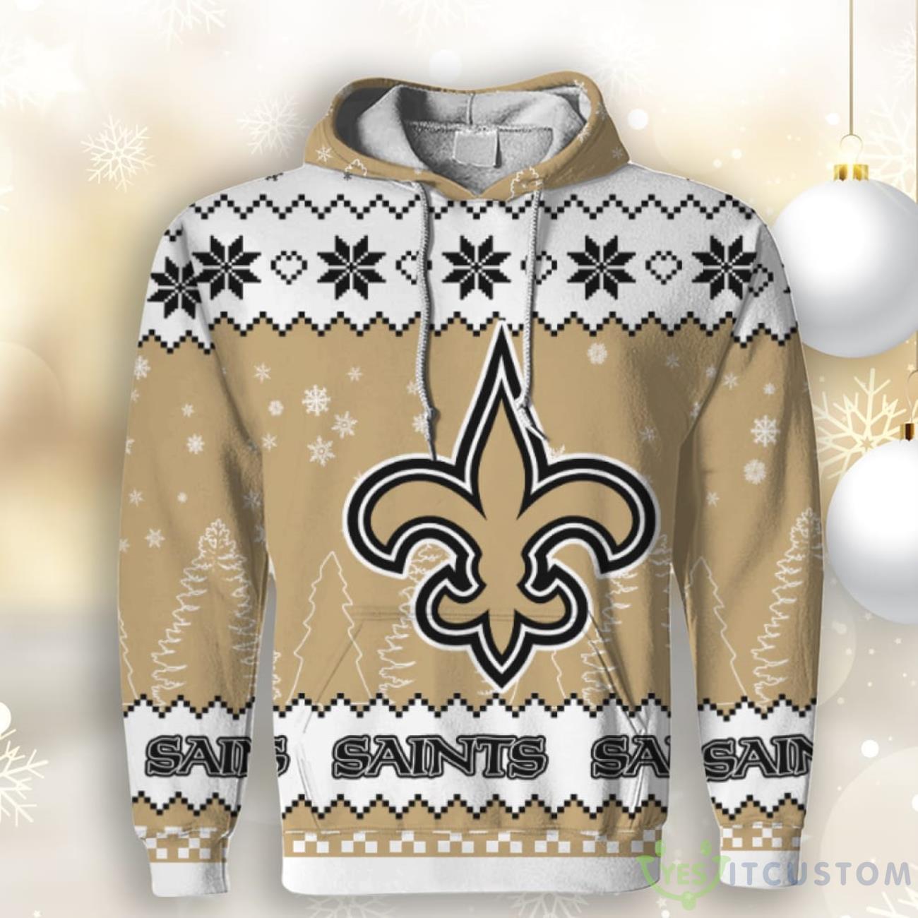Snow Team Logo New Orleans Saints 3D Unisex Christmas Hoodie Hot Trend ...