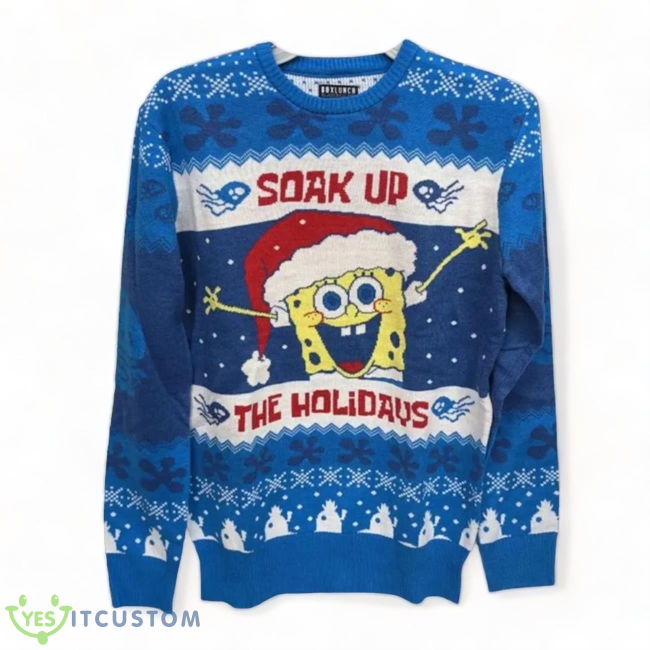 Spongebob Nickelodeon Soak Up The Holidays Ugly Sweater - YesItCustom