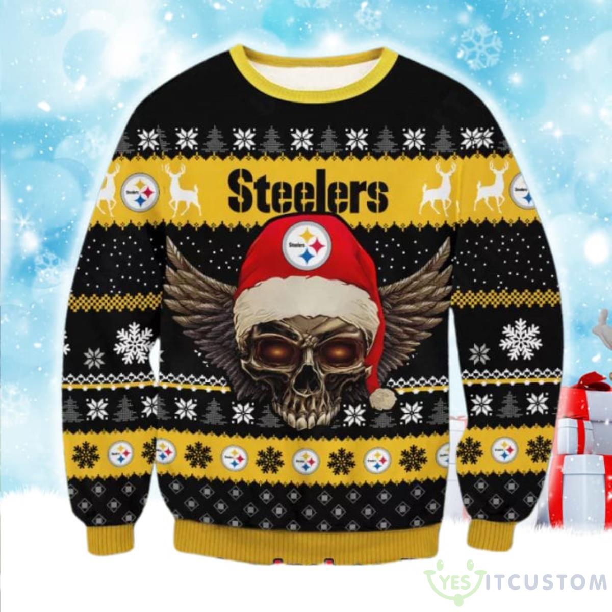 The Grinch Math Pittsburgh Steelers NFL Skull Santa Hat Unisex Ugly ...