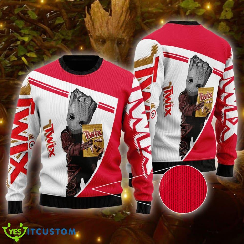 Twix And Baby Groot Cute Christmas Ugly Sweater - YesItCustom