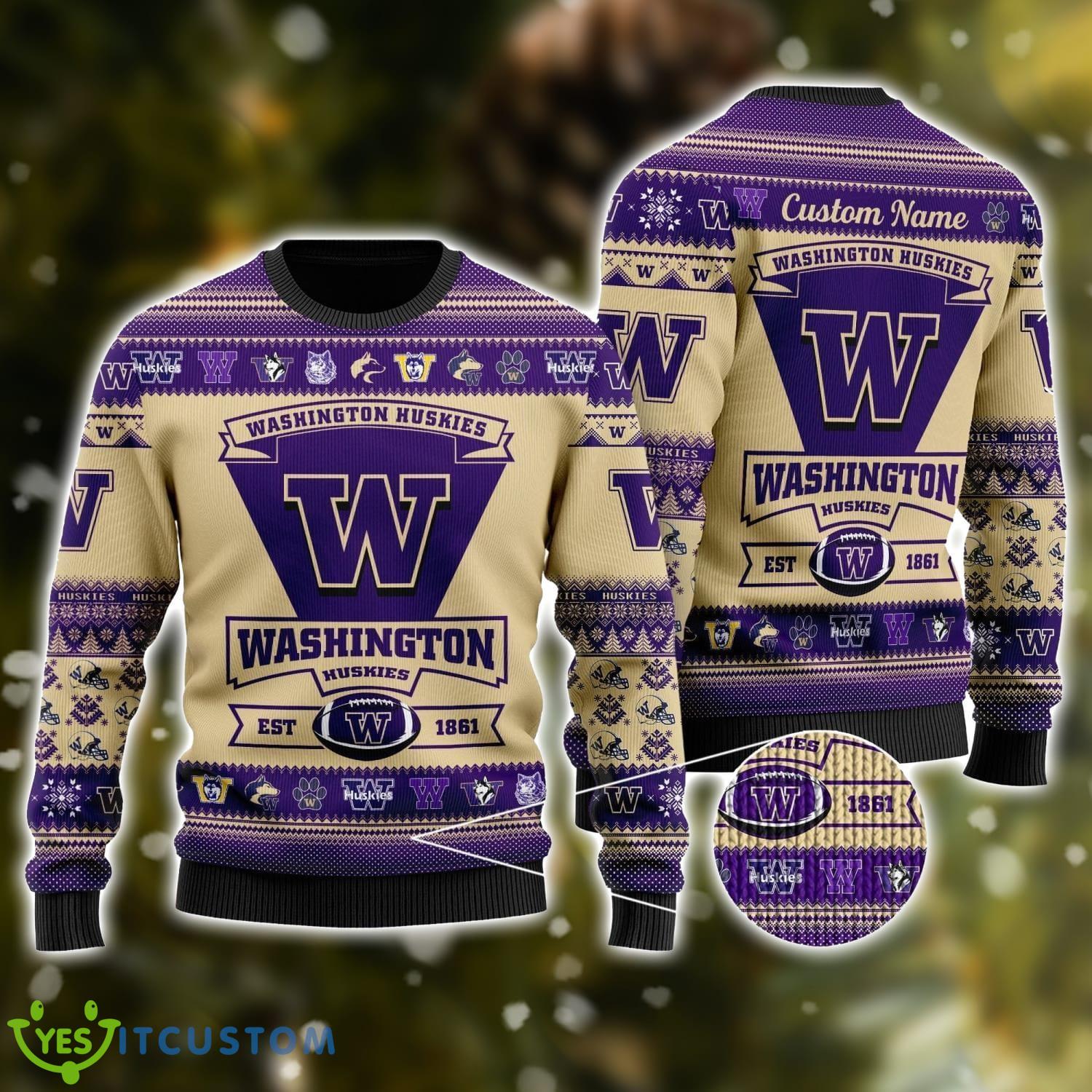 Washington Huskies Football Team Logo Custom Name Personalized Ugly ...