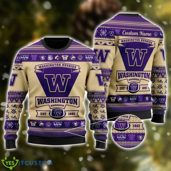 Washington Huskies Football Team Logo Custom Name Personalized Ugly ...