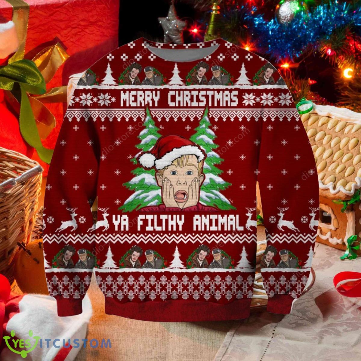 Ya Filthy Animal Knitting Pattern 3D Print Ugly Christmas Sweater Style ...