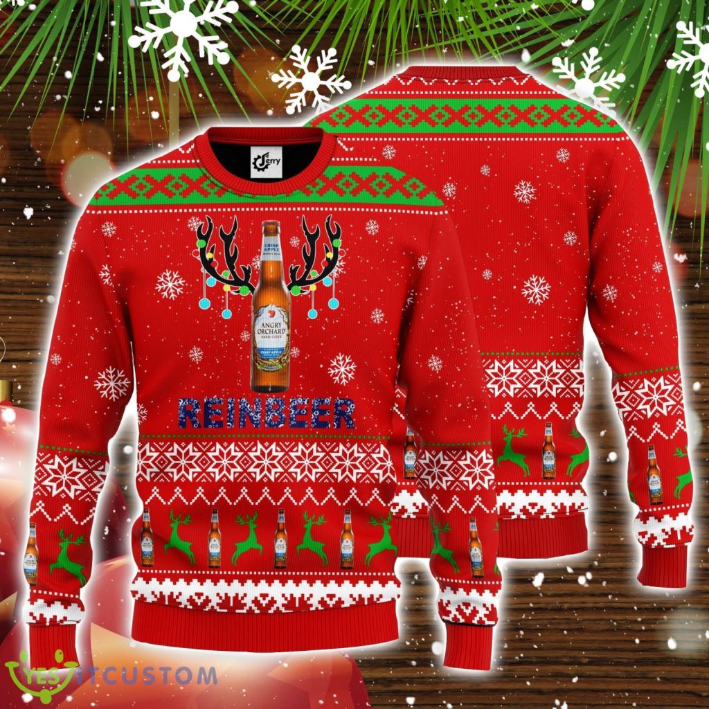 Angry Orchard Reinbeer 3D Ugly Christmas Sweater Unisex Sweater ...