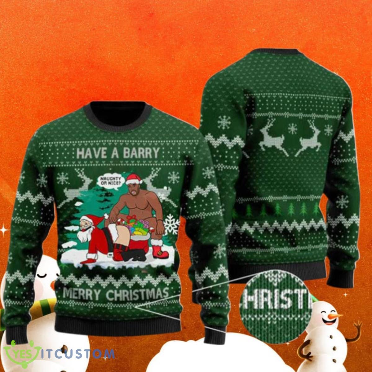 Barry Wood Santa Claus Merry Christmas Ugly Christmas Sweaters Unique ...