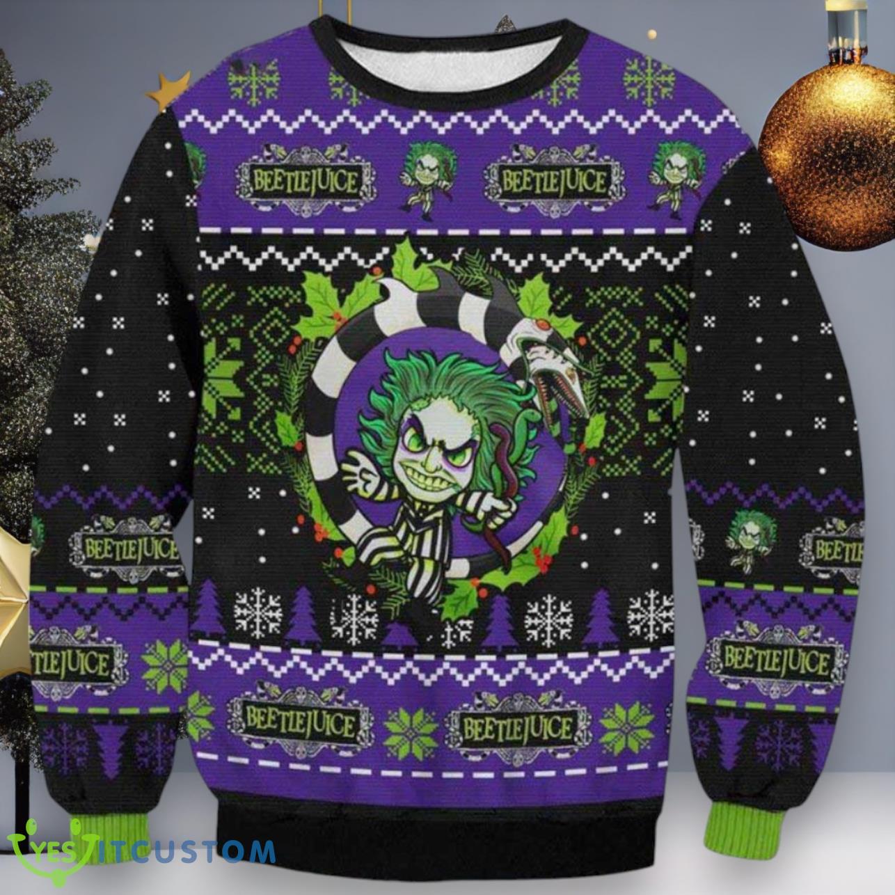 Beetlejuice Scary Snake American Horror Ugly Christmas Sweater ...