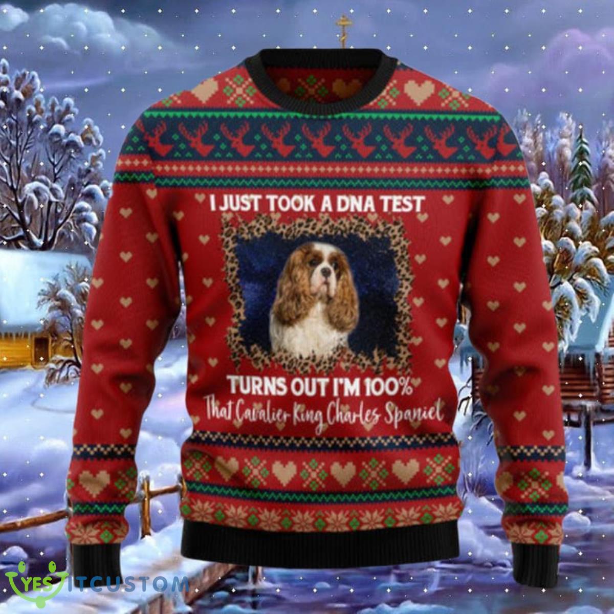 Cavalier King Charles Spaniel Dna Ugly Christmas Sweaters Style Gift ...
