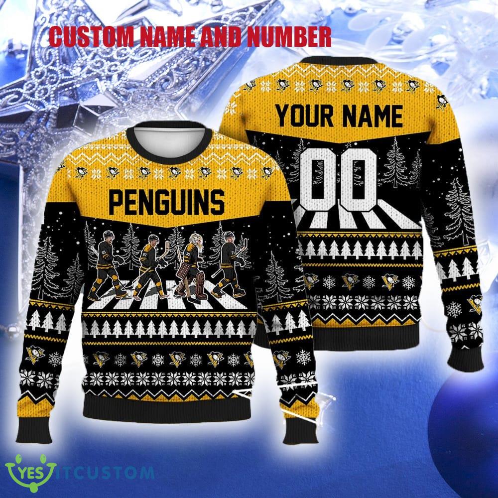 Custom Number And Name Penguins Walking Abbey Road Ugly Christmas ...