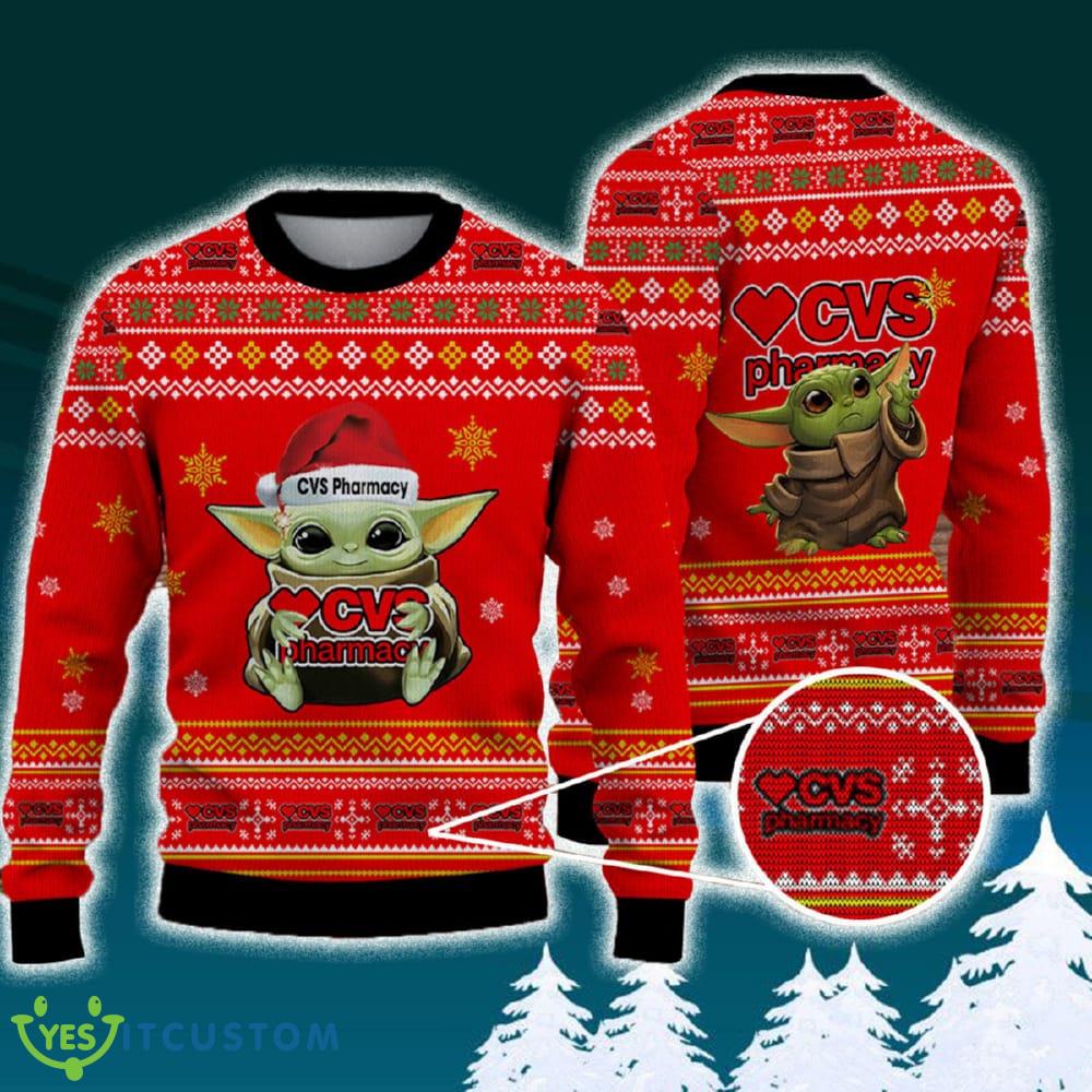 cvs pharmacy Baby Yoda Santa Hat Funny Brands Logo 3D Sweater For Men ...