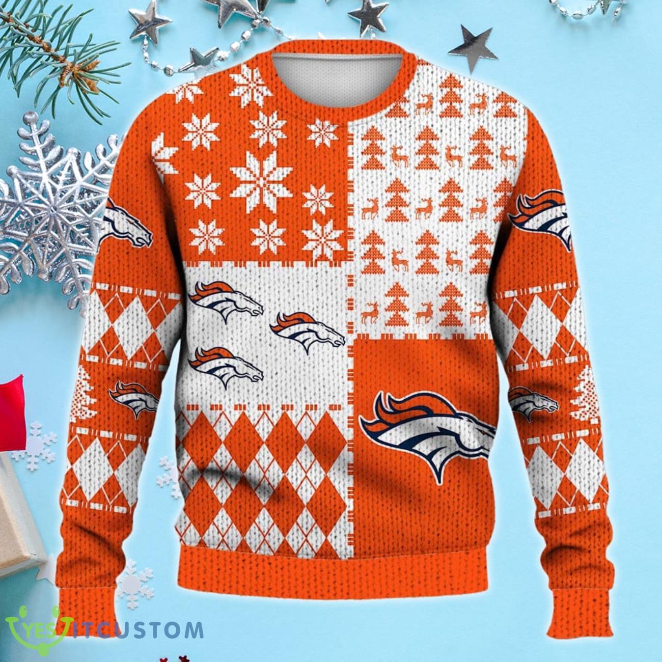 Denver Broncos Ugly Christmas Sweater New Design For Fans - YesItCustom