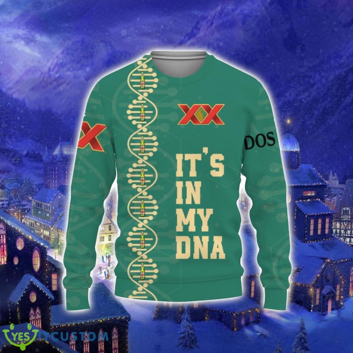 Dos Equis Beers It’s In My DNA 3D Ugly Christmas Sweater Winter Season ...