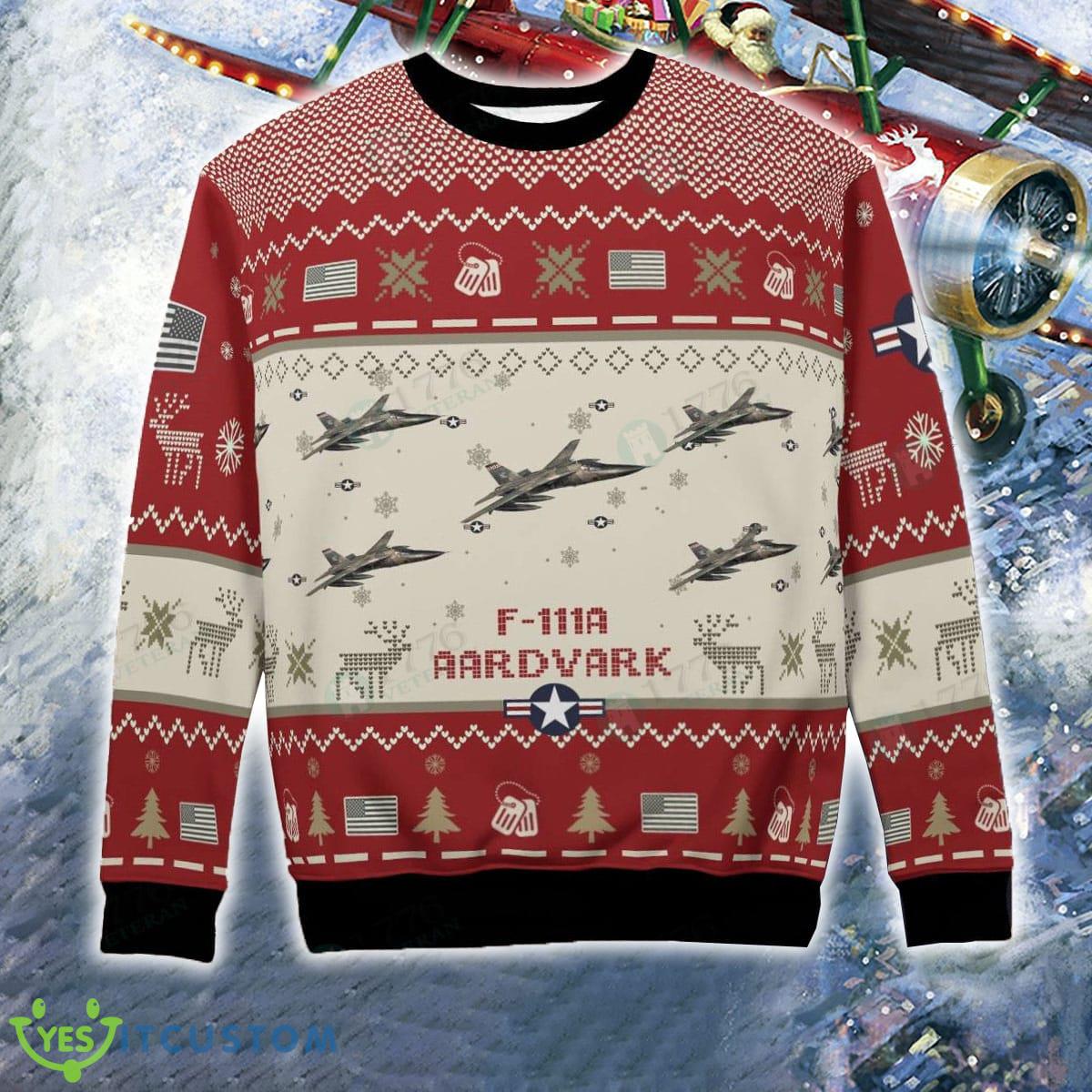 F-111A Aardvark Vietnam War F111A Red Aircraft Christmas Ugly Sweater ...