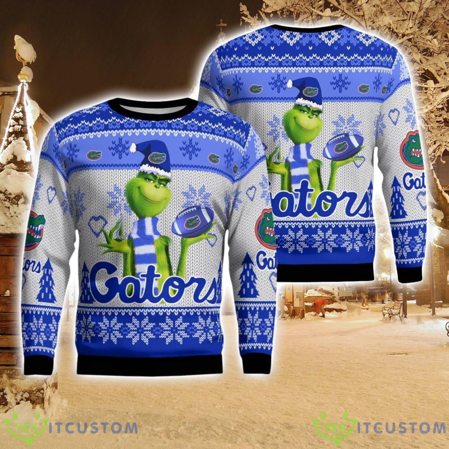 Florida Gators Grinch Snowflake Pattern Ugly Sweater Christmas ...