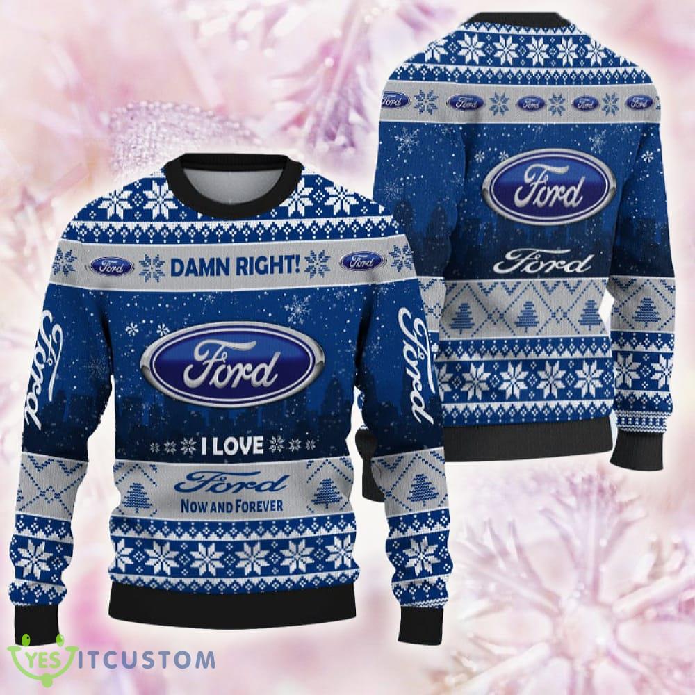 Ford Logo Car Ugly Xmas 3D Sweater Gift For Fans - YesItCustom