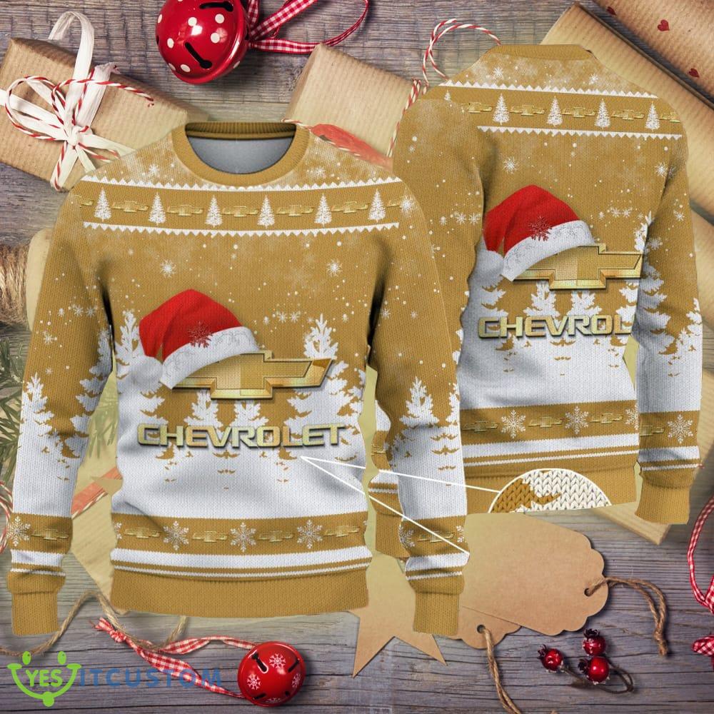 Golden Chevrolet Logo Santa Hat Car Truck And Motorcycle Ugly Christmas ...