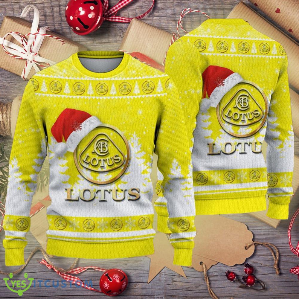 Golden Lotus Logo Santa Hat Car Truck And Motorcycle Ugly Xmas Sweater ...