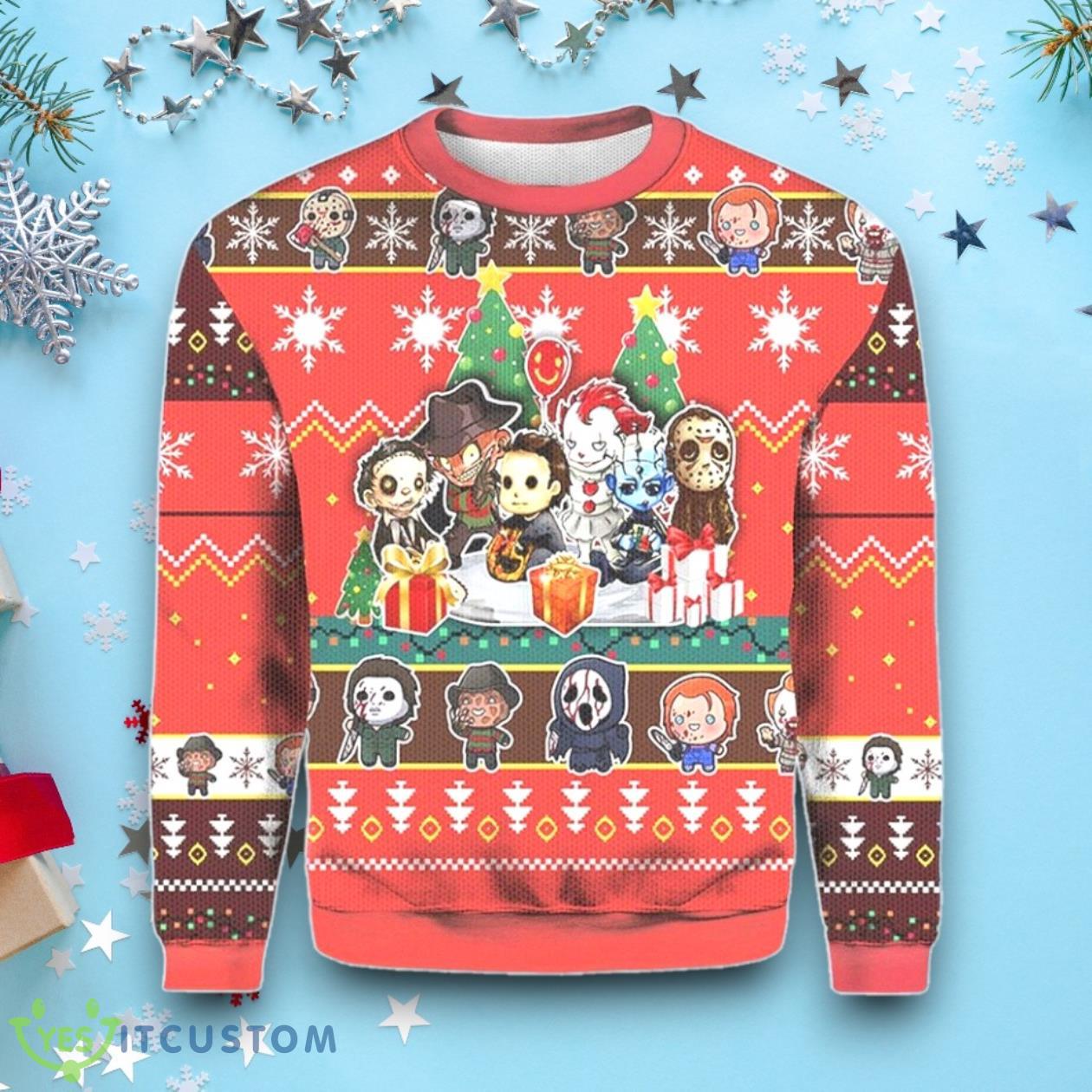 Horror Movie Characters Halloween Ugly Sweater, Horror Sweater ...