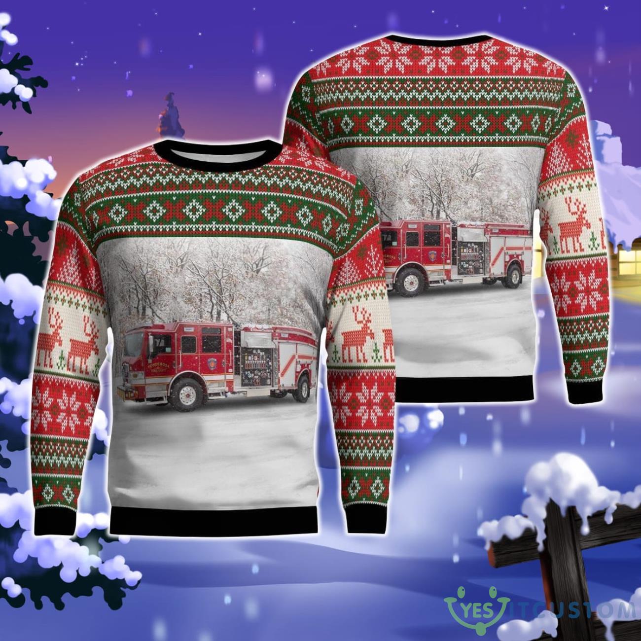 Houston, Texas, Ponderosa Fire Department Christmas Ugly Sweater ...