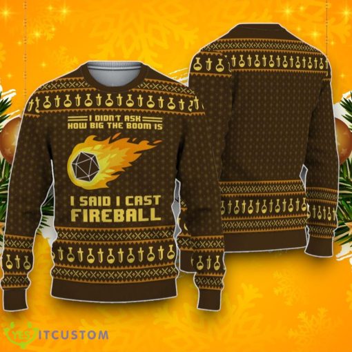 I Cast Fireball Dnd Christmas Sweater - YesItCustom