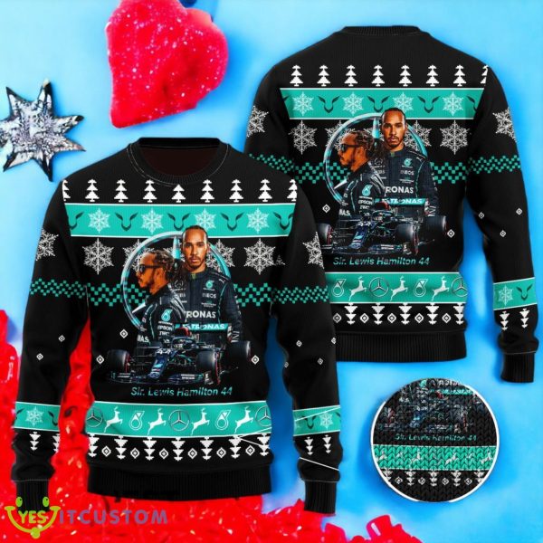Lewis Hamilton F1 3D Ugly Christmas Sweater - YesItCustom