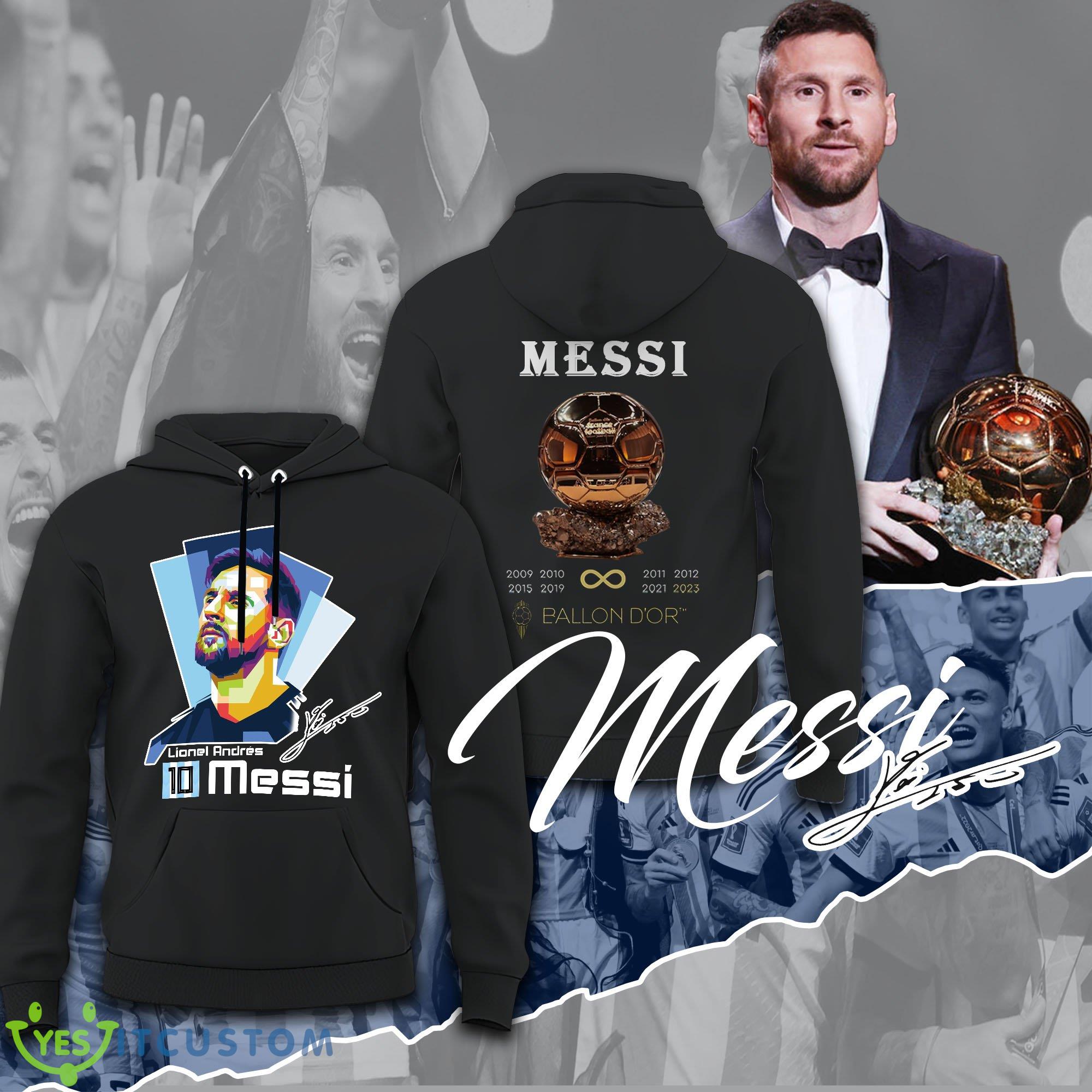 Lionel Messi 2023 Ballon d’or Streetwear fashion 3D Zip Hoodie ...