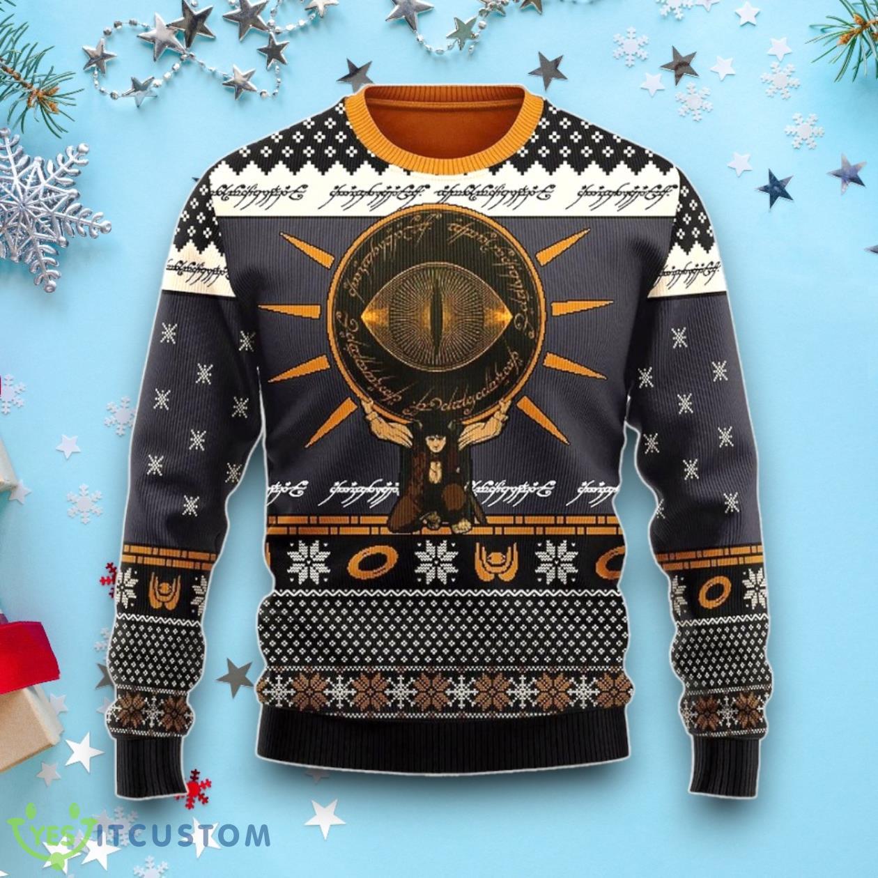 LOTR Eye of Sauron Ugly Christmas Sweater - YesItCustom