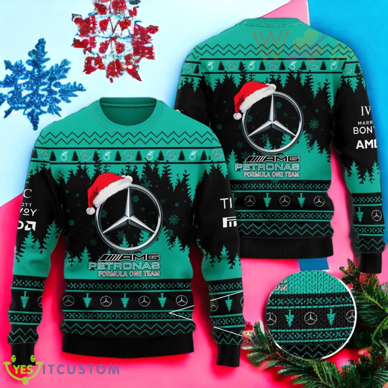 Mercedes-AMG Petronas Formula One Team 3D Christmas Sweater 2023 ...
