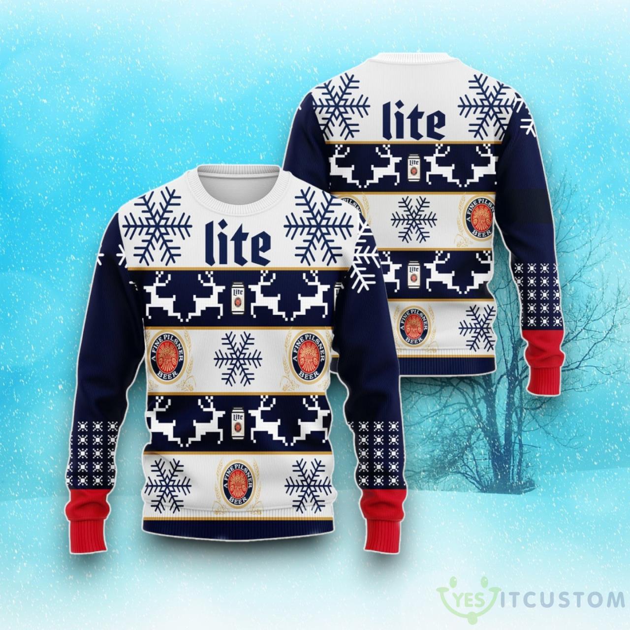 Miller Lite Ugly Christmas Sweater For All - YesItCustom