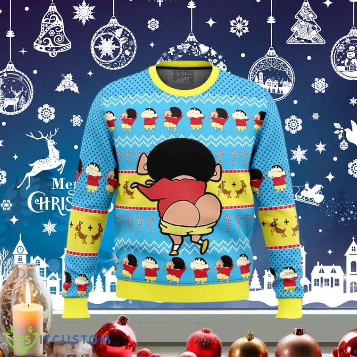 Naughty Shinnosuke Crayon Shin-chan Ugly Christmas Sweaters Style Gift ...