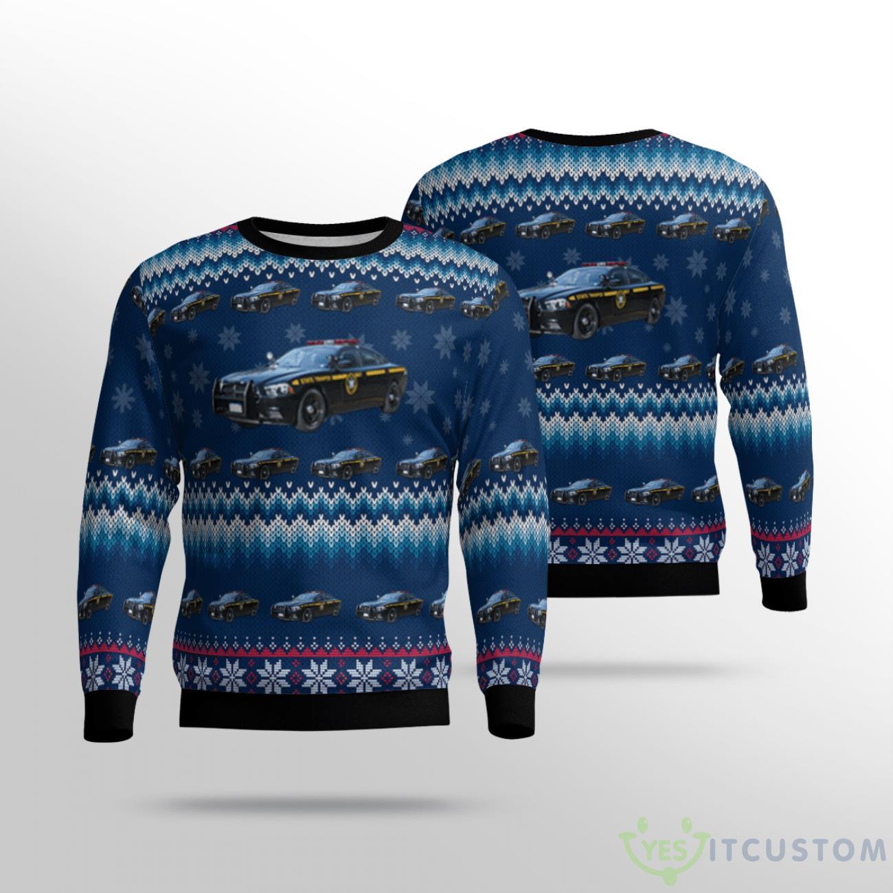 New York State Police Dodge Charger Christmas Ugly Sweater - YesItCustom