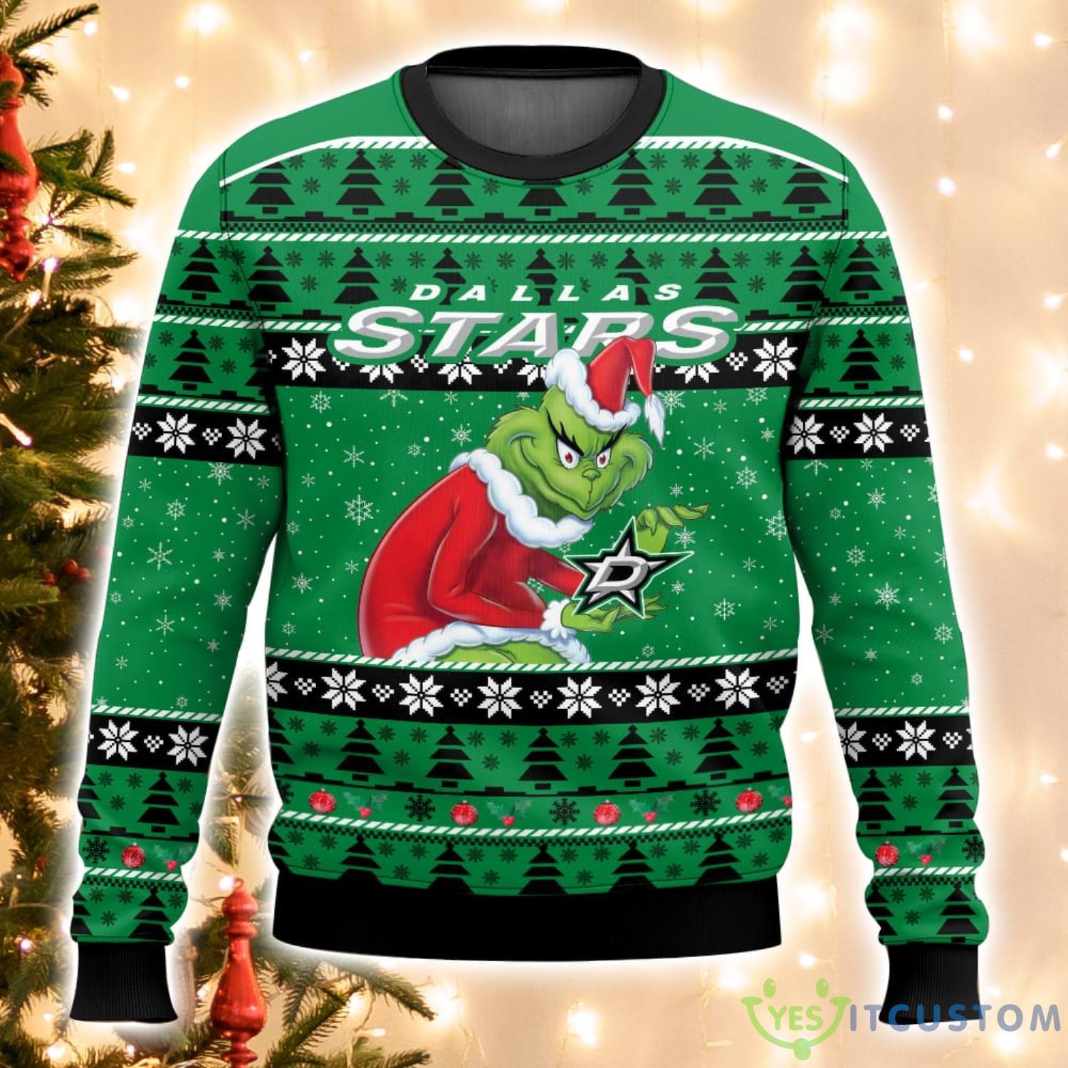 NHL Dallas Stars Grinch Ugly Sweater Christmas Sweater For Men And ...
