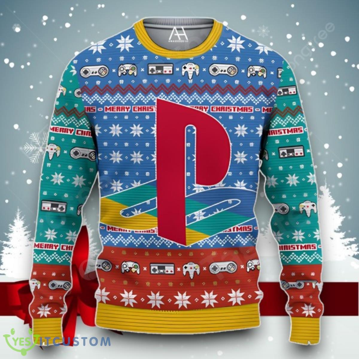 Playstation Game Ugly Christmas Sweater Impressive Gift - YesItCustom