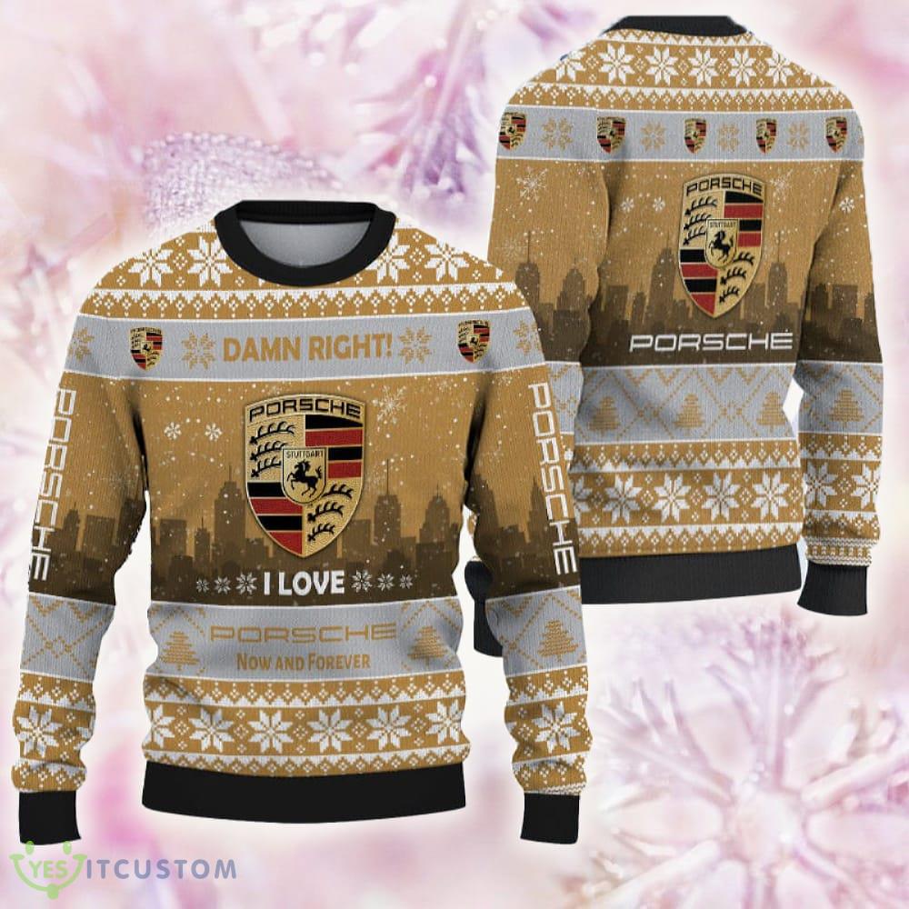 Porsche Logo Car Knitted Christmas Sweater AOP Gift Holidays - YesItCustom