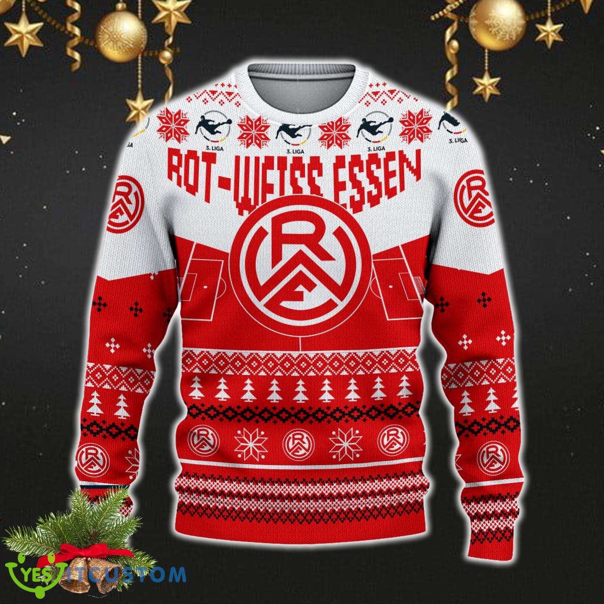 Rot-Weiss Essen Snowflakes Tree Custom Name Ugly Christmas Sweater New ...