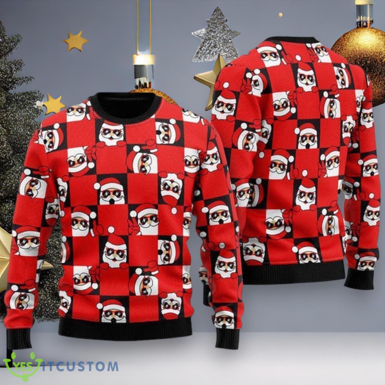 Santa Peeking Merry Ugly Christmas Sweater For Everyone - YesItCustom