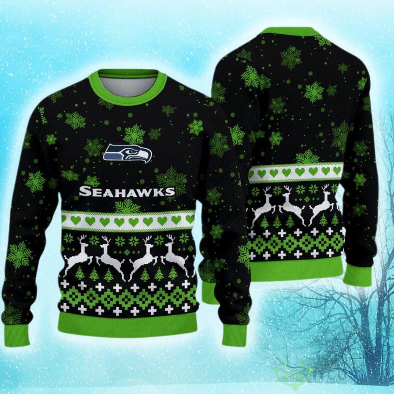 Seattle Seahawks Christmas Snow Hot Trending Ugly Sweater For Fans ...