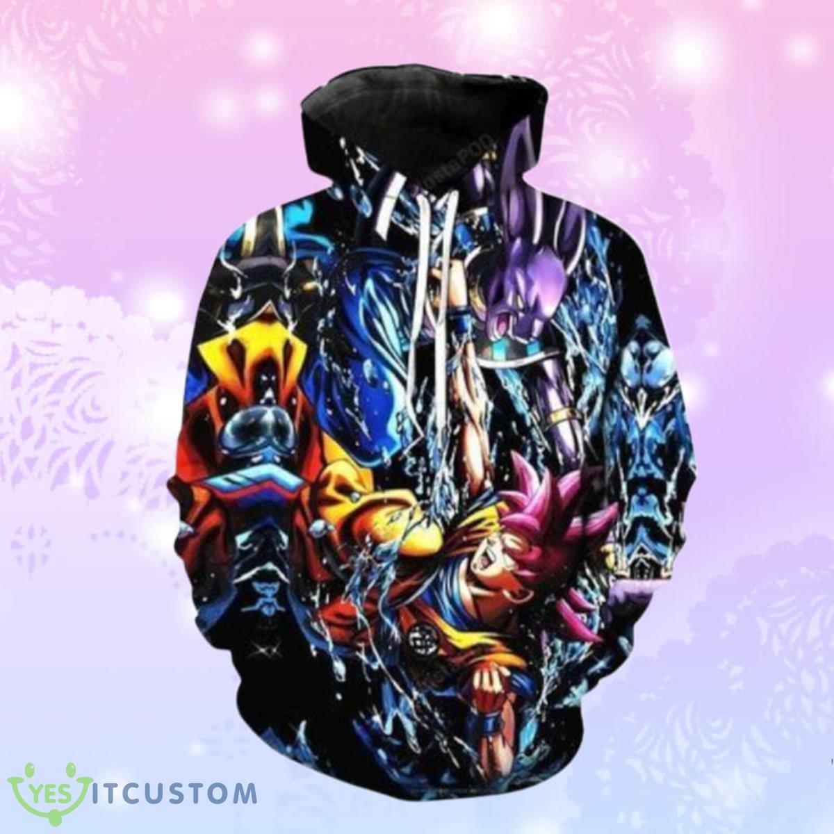 Super Saiyan God Goku Lord Beerus Battle Of Gods Dragon Ball 3D Hoodie ...